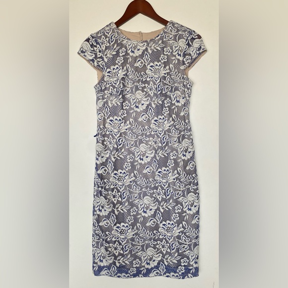 Phoebe Couture | Dresses | Phoebe Couture Blue White Floral Zip Up Open ...